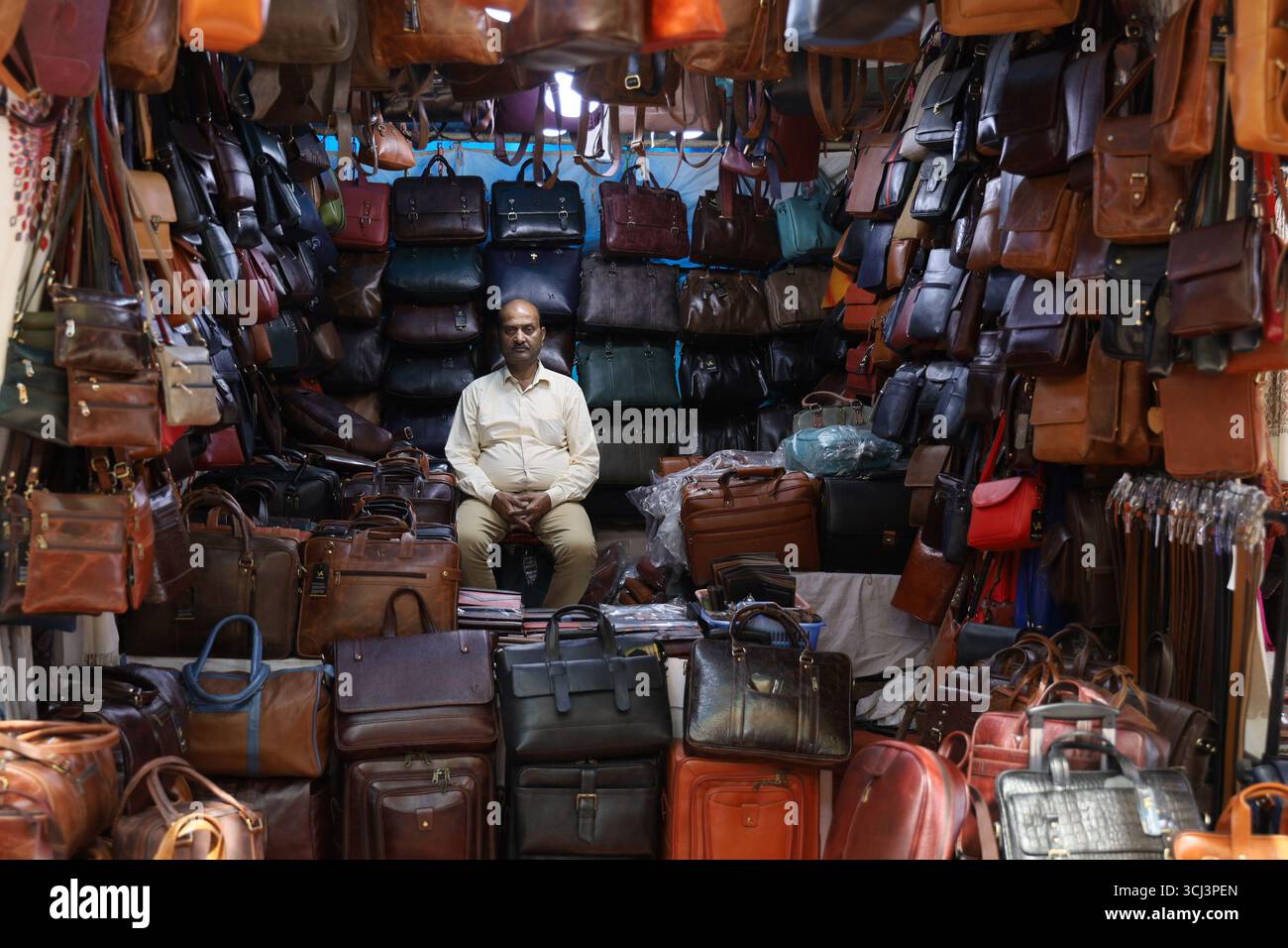A shopkeeper waits for customers at the traditional Dilli Haat market ...