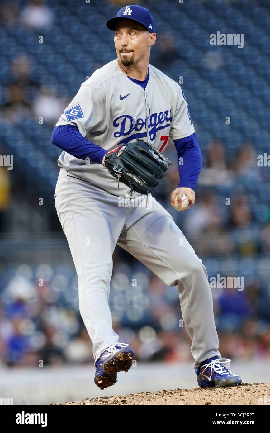 Los Angeles Dodgers pitcher Blake Snell delivers during the second ...