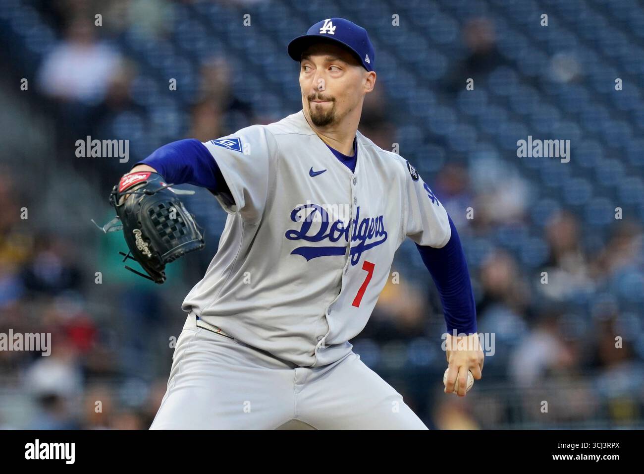 Los Angeles Dodgers pitcher Blake Snell delivers during the second ...