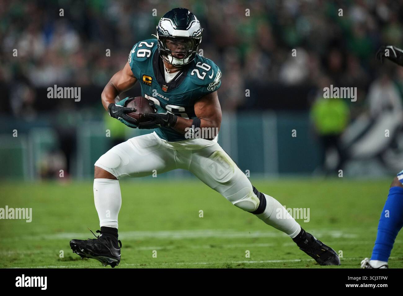 Philadelphia Eagles running back Saquon Barkley runs the ball against ...