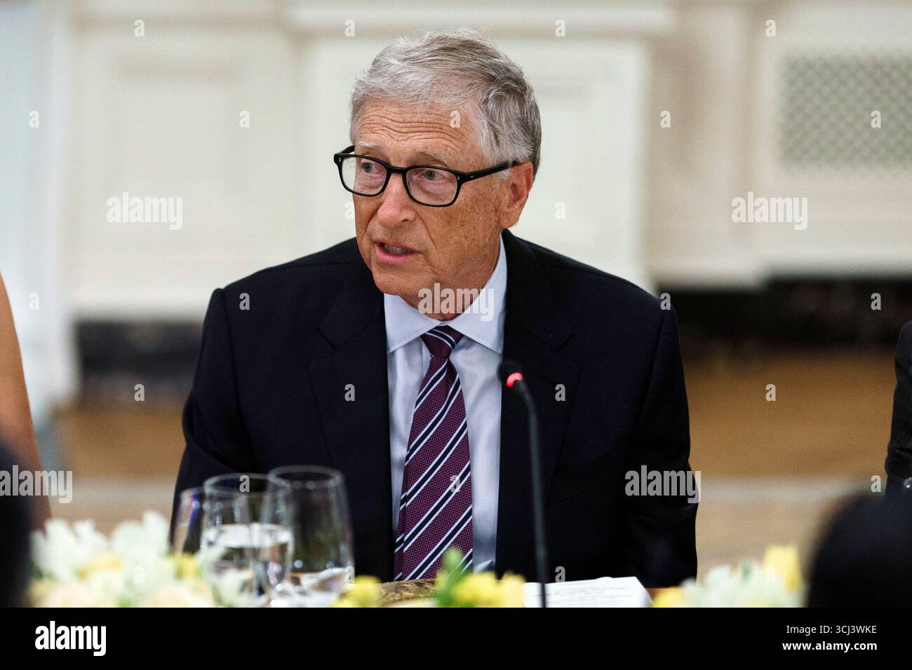 Bill Gates, co-founder of Microsoft, during a dinner with US tech ...