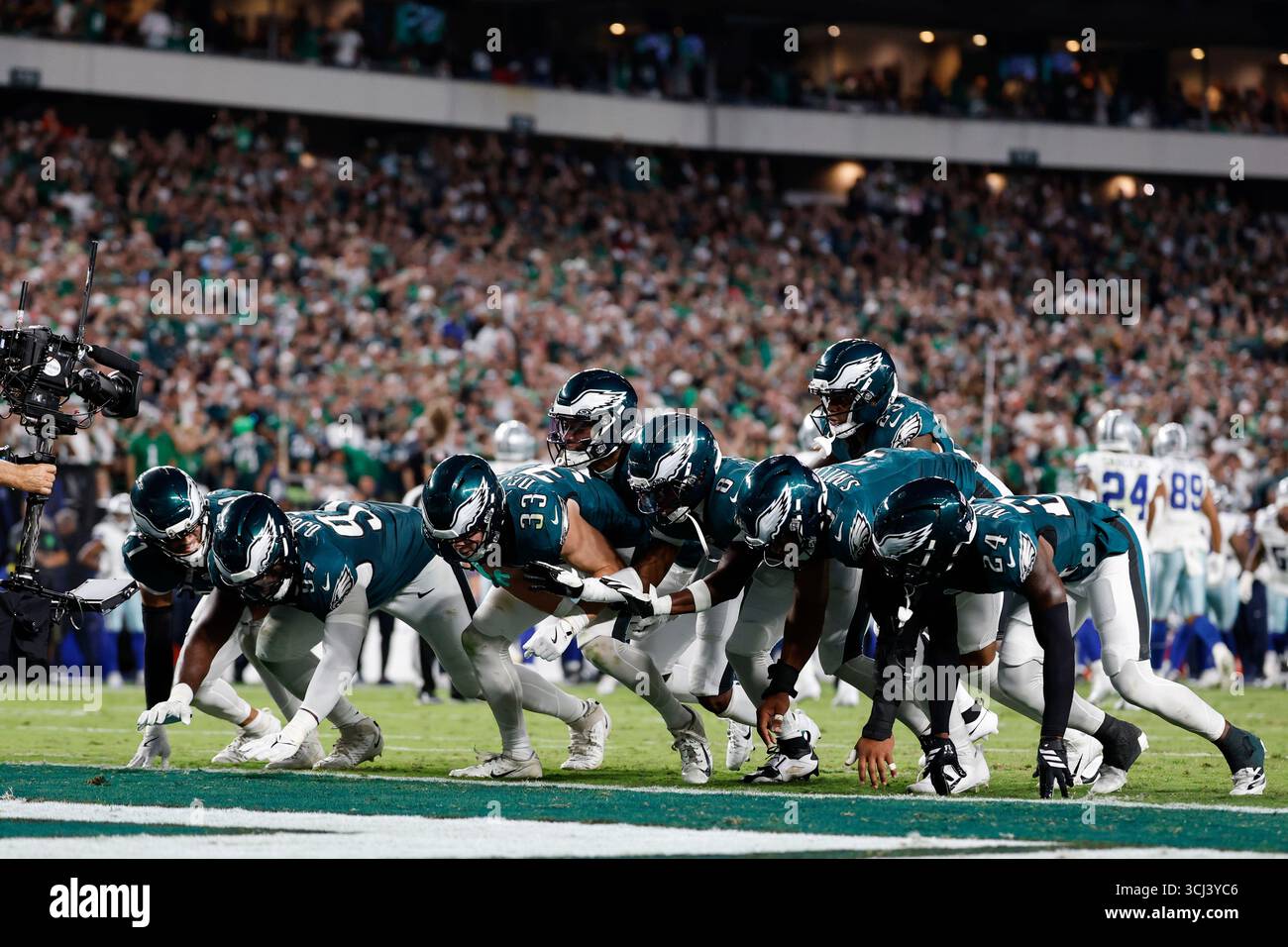 Philadelphia Eagles players celebrate after recovering a fumble from ...