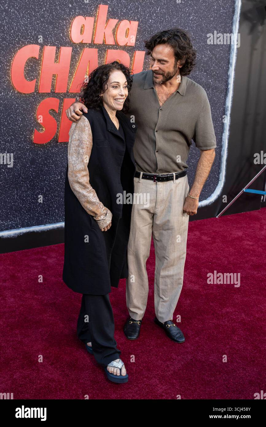 Heidi Fleiss and Andrew Renzi attend the arrivals of Netflix’s “aka ...