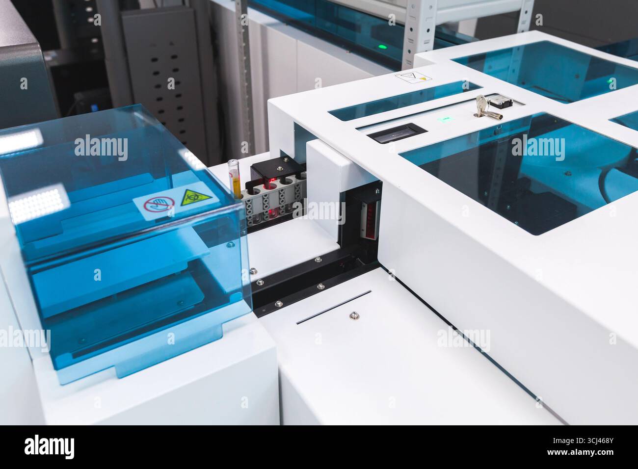 Clinical laboratory and blood bank fully automated equipment. Tubes ...