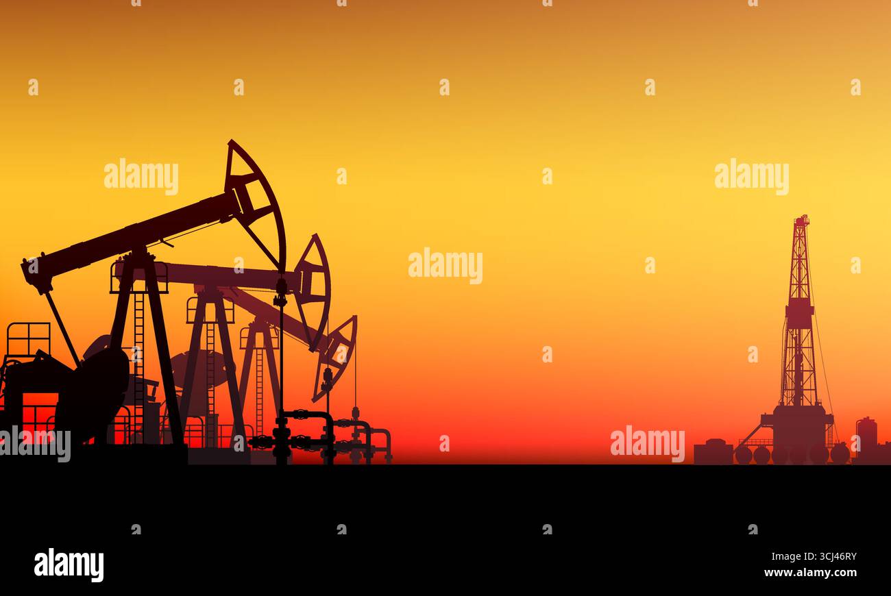 Land drilling rig onshore landscape Stock Vector Images - Alamy