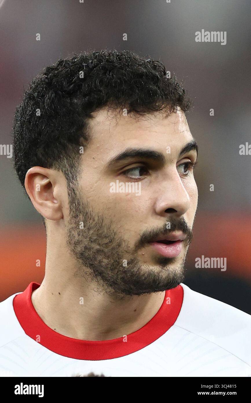 Jordan's Mohannad Abu Taha poses ahead of an international friendly soccer match between Russia ...