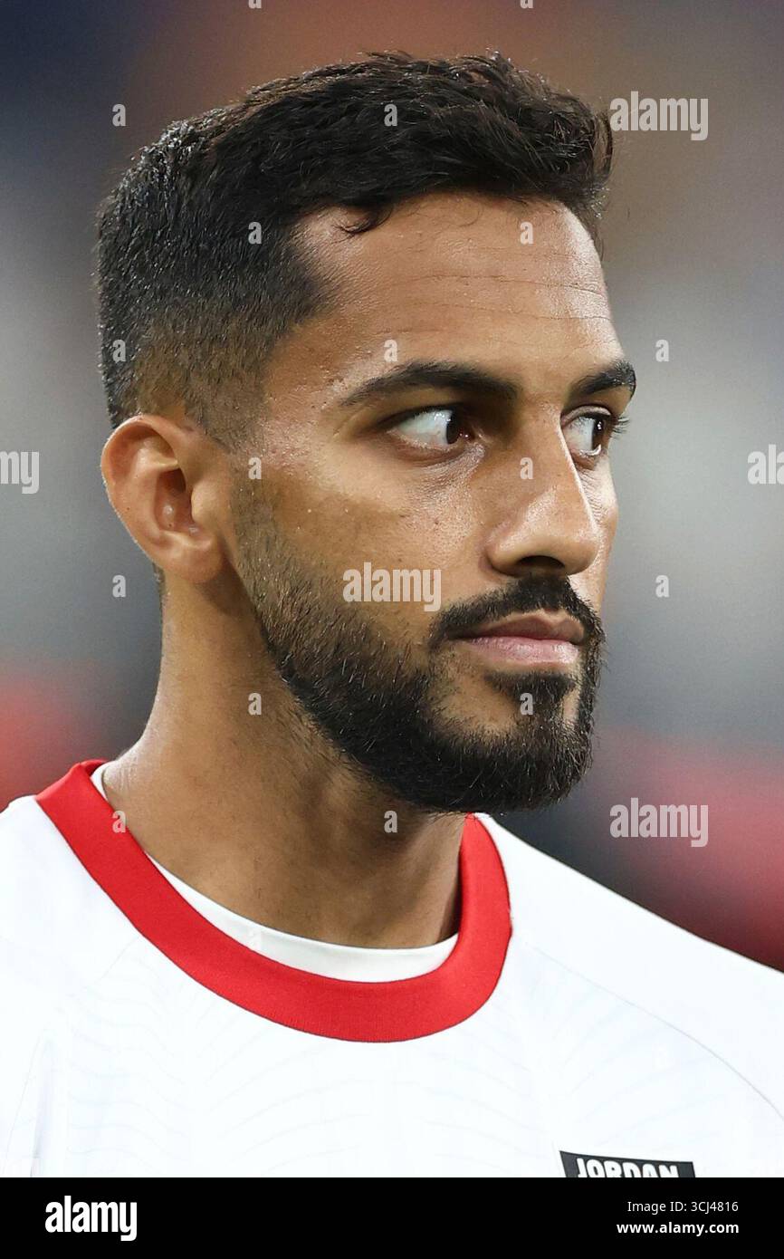 Jordan's Mousa Tamari poses ahead of an international friendly soccer ...