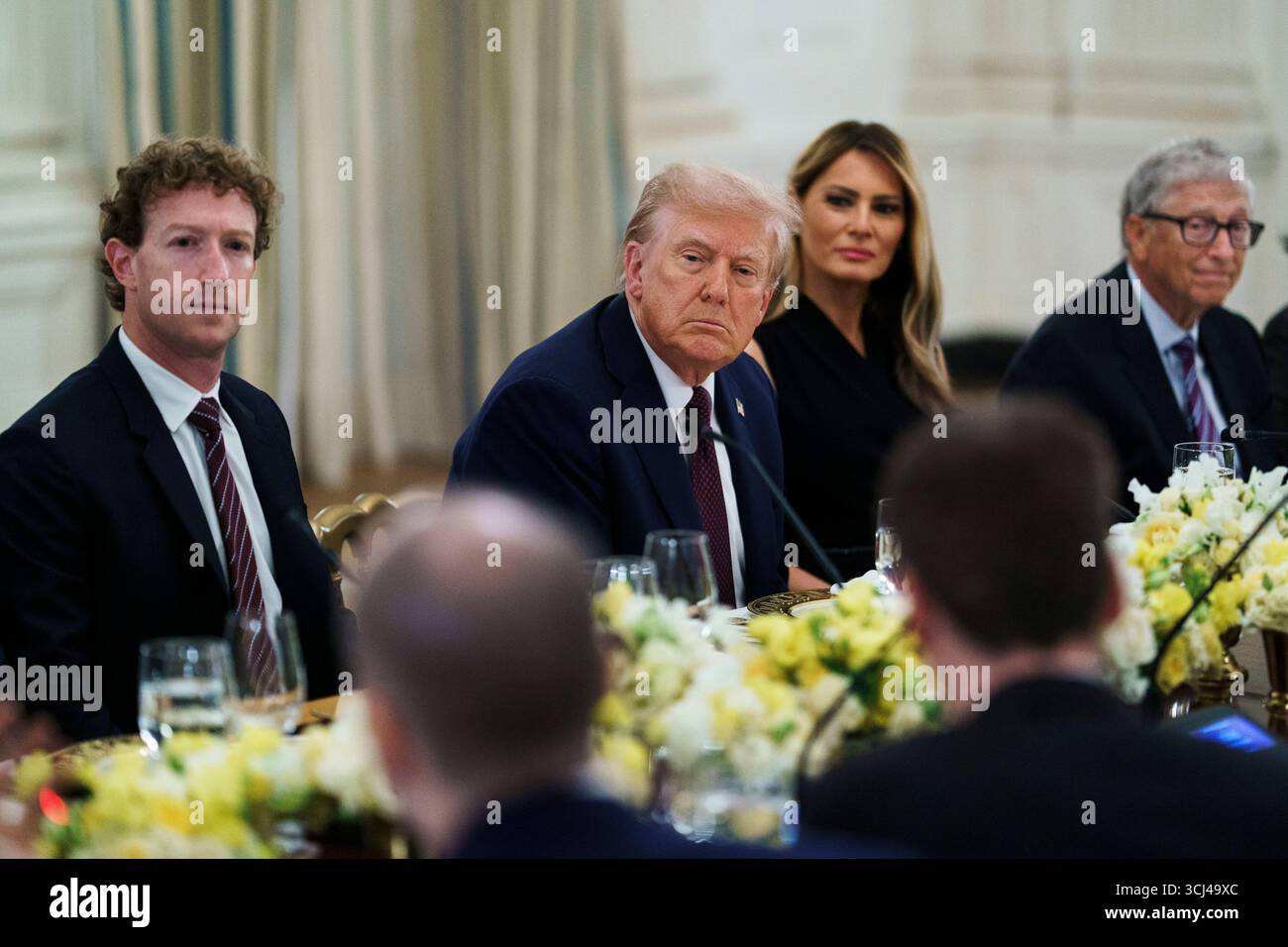United States President Donald J Trump during a dinner with US tech ...