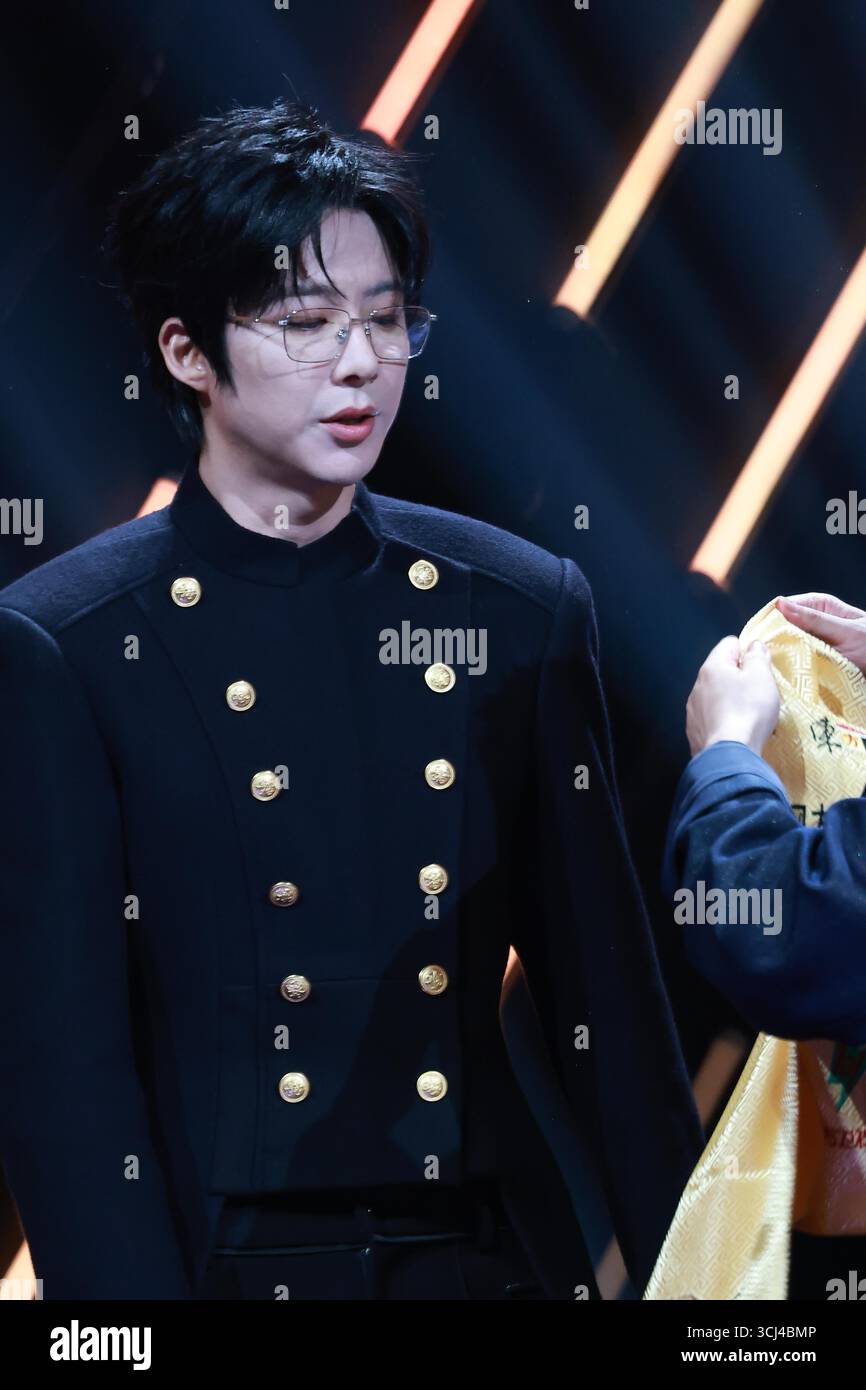 Chinese singer, actor Liu Yuning attends an activity in Shanghai, China ...