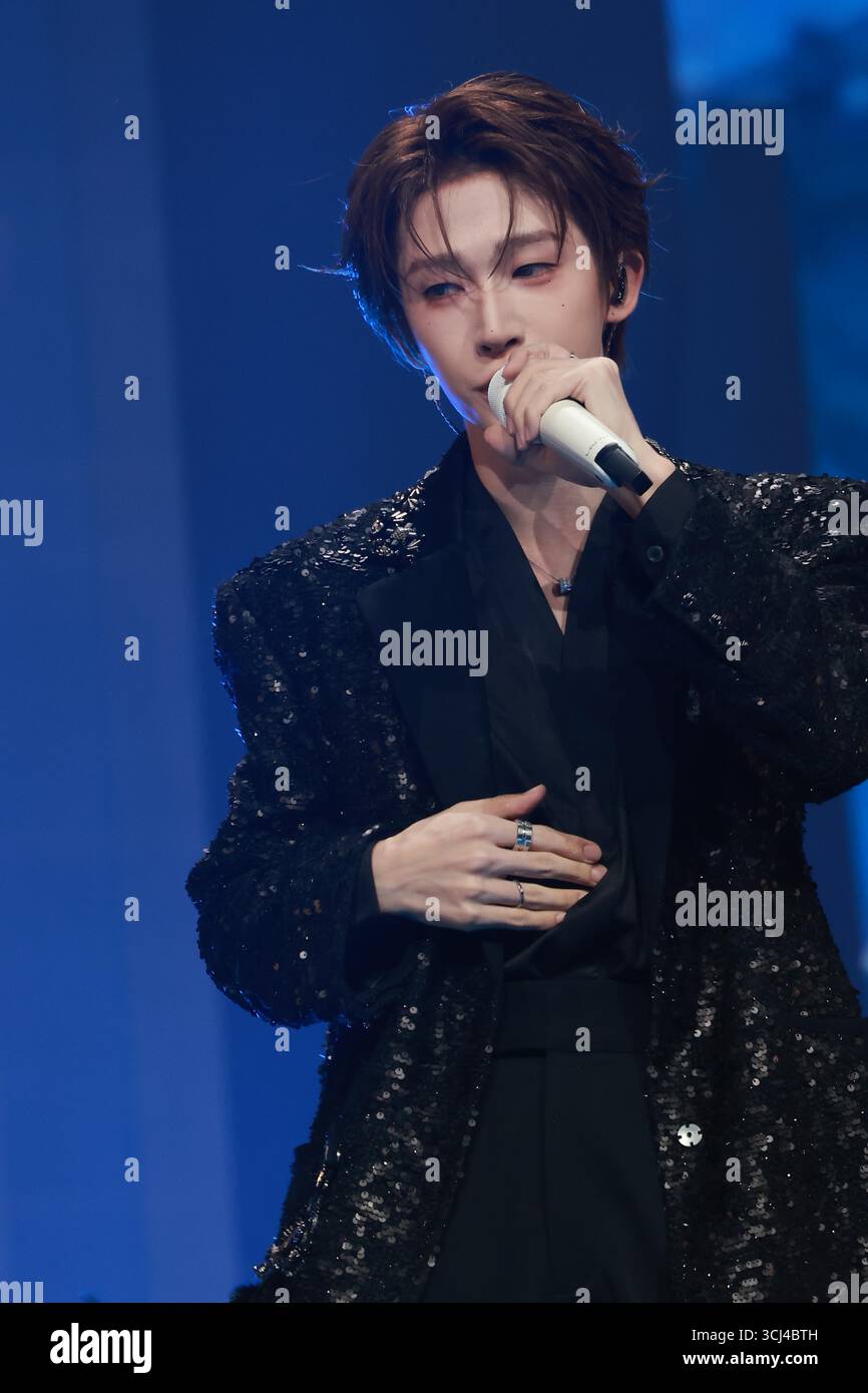 Chinese singer, dancer and model Liu Yu attends an activity in Shanghai ...