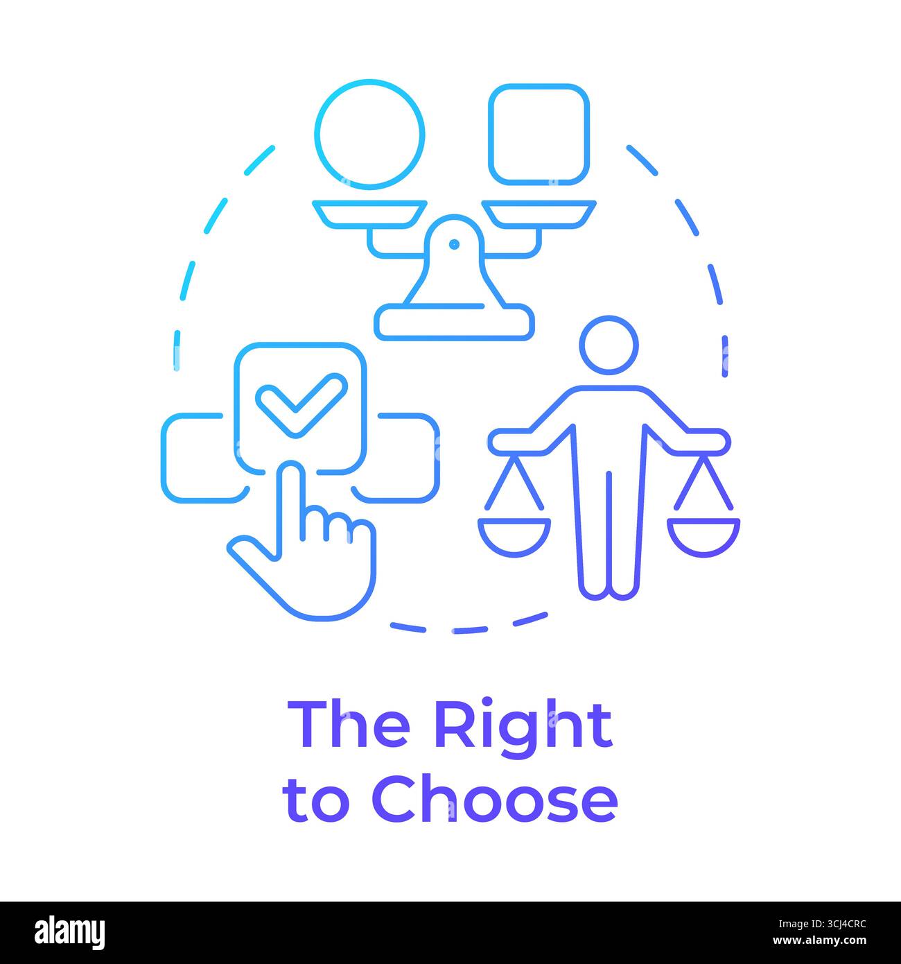 Right to choose blue gradient concept icon Stock Vector Image & Art - Alamy