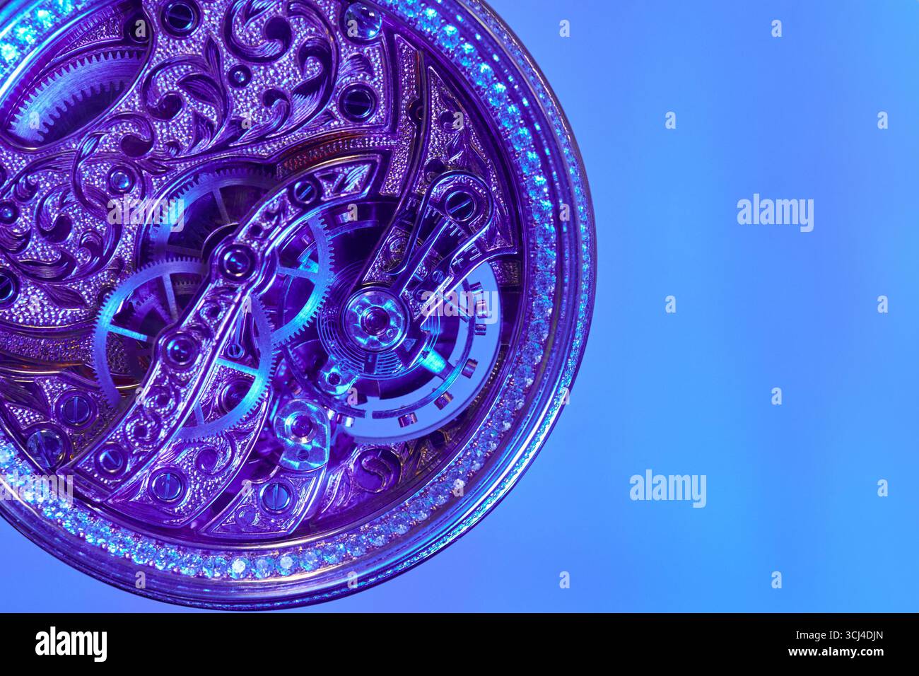 Intricate beauty of a jewelry watch mechanism highlighted in stunning ...