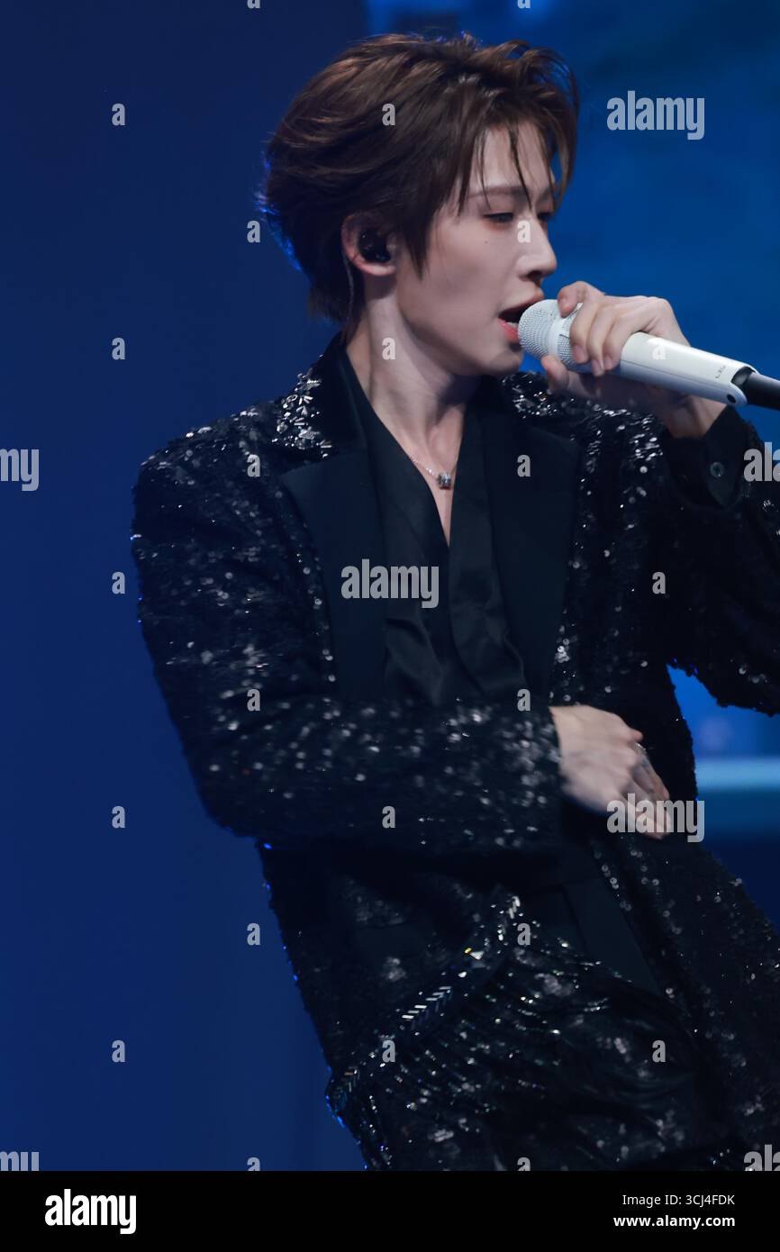 Chinese singer, dancer and model Liu Yu attends an activity in Shanghai ...