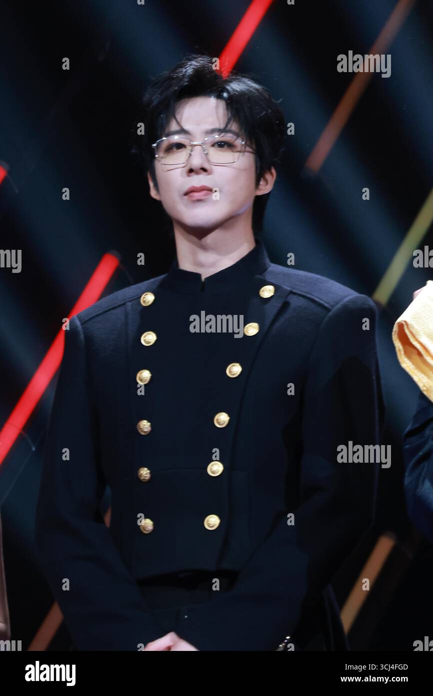 Chinese singer, actor Liu Yuning attends an activity in Shanghai, China ...