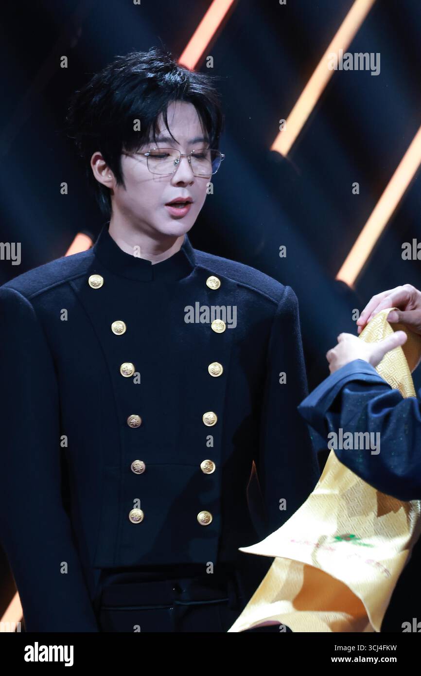 Chinese singer, actor Liu Yuning attends an activity in Shanghai, China ...