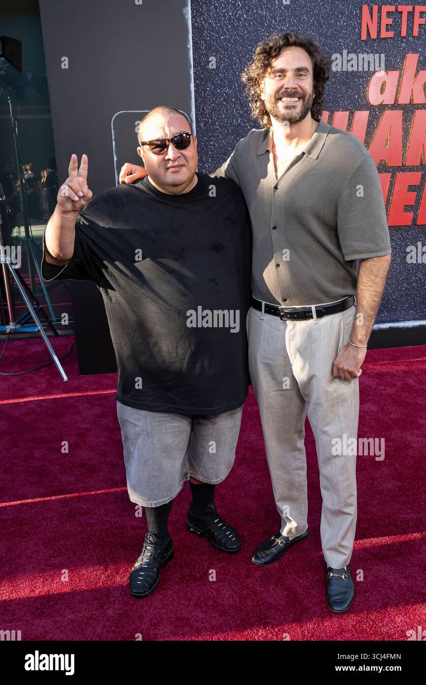 Marco Abeta and Andrew Renzi attend the arrivals of Netflix’s “aka ...