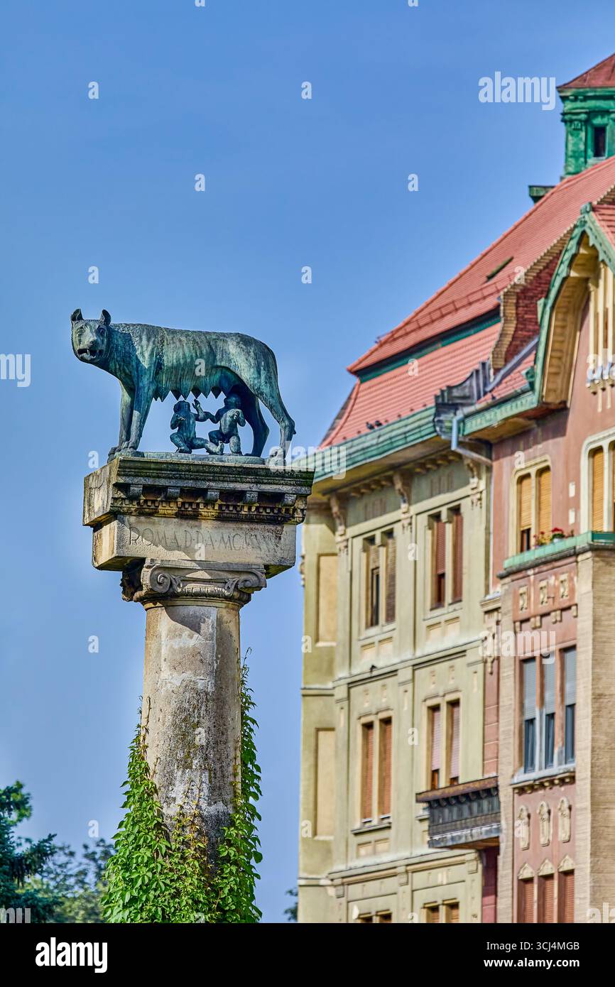 Capitoline Wolf statue located in Victory Square, it depicts the legend ...
