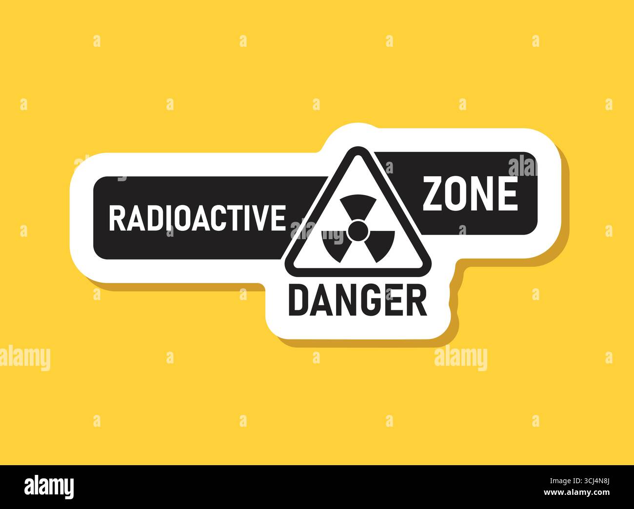 Radioactive material sticker icon in flat style. Radiation danger ...
