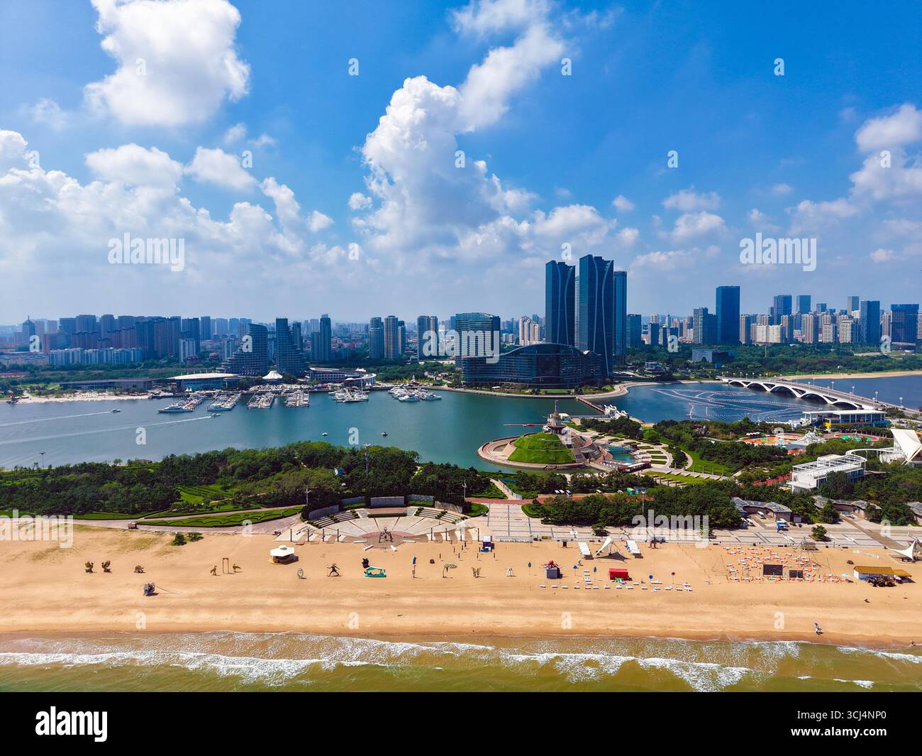Aerial photo shows the coastal scenery in Rizhao City, east China's ...