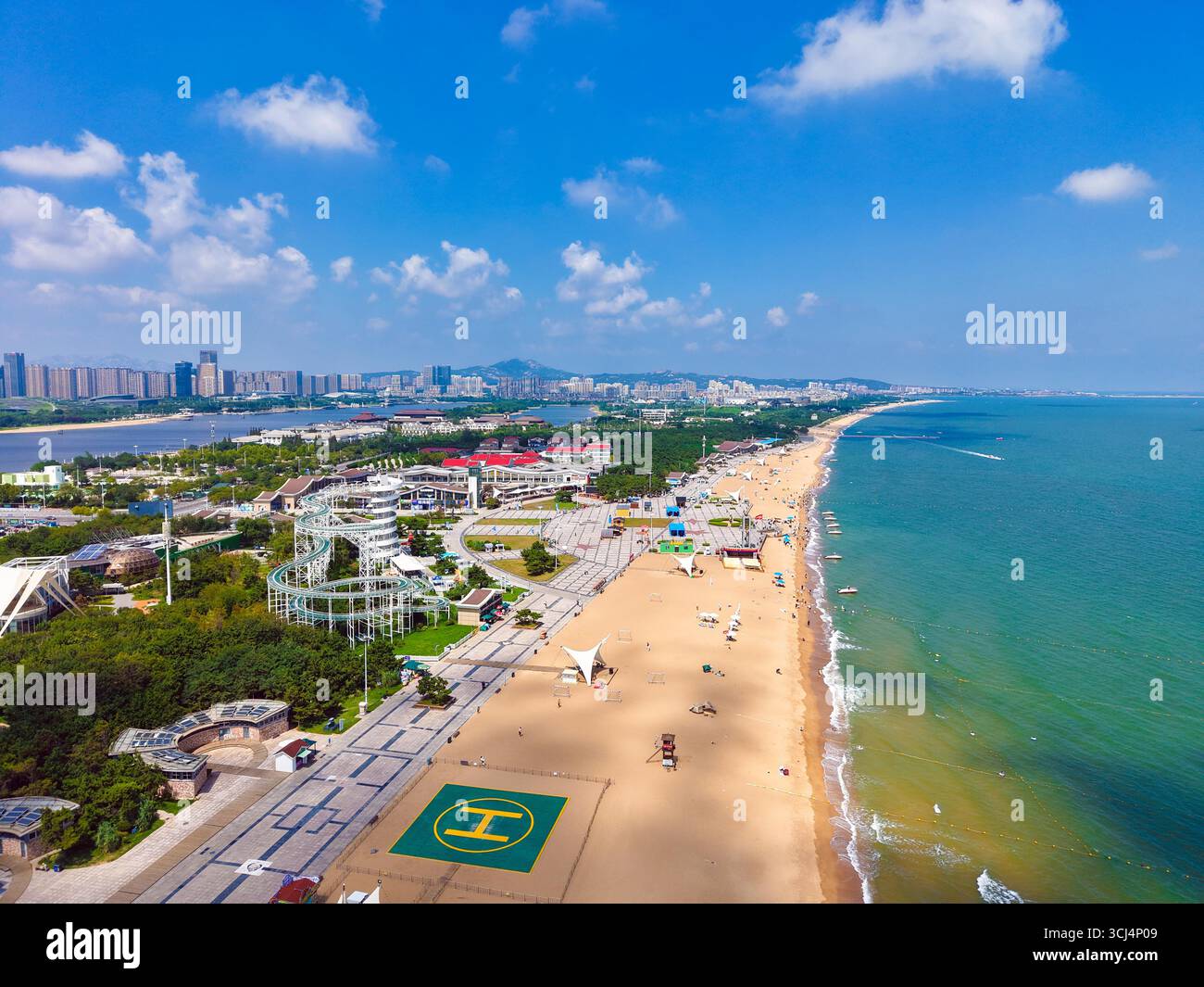 Aerial photo shows the coastal scenery in Rizhao City, east China's ...