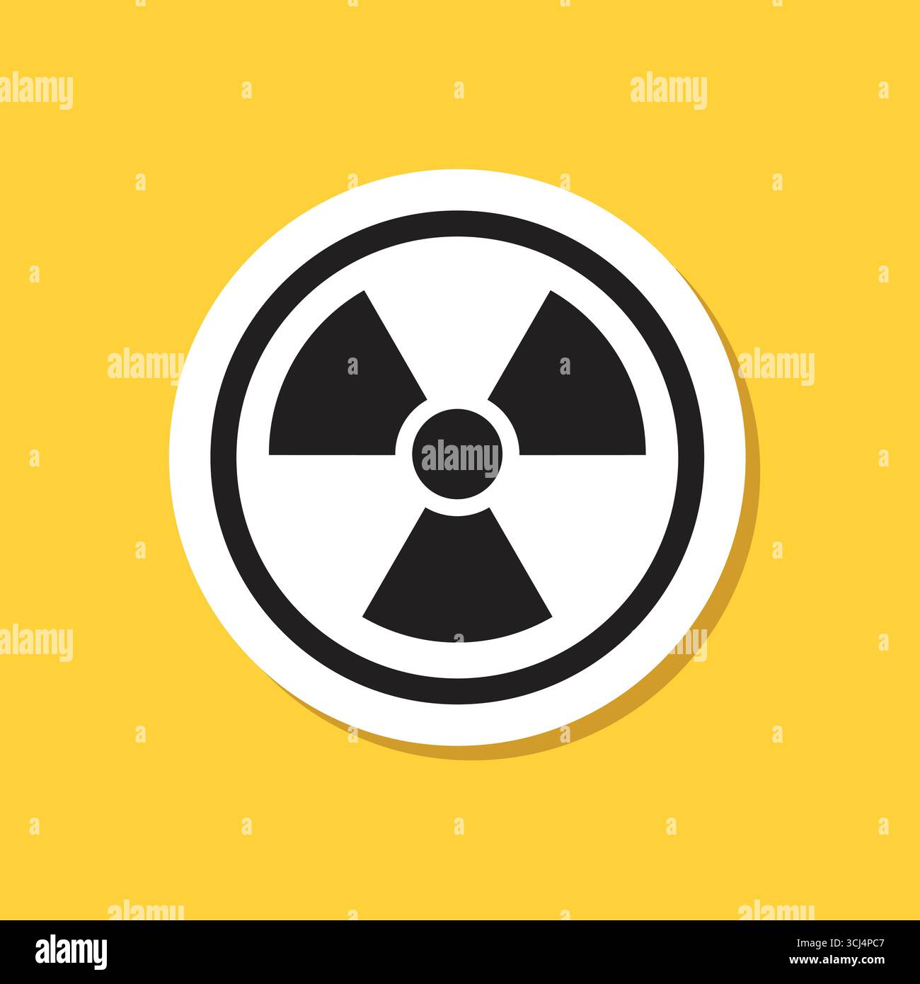 Radioactive material sticker icon in flat style. Radiation danger ...