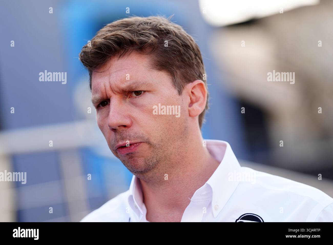 Williams team principal James Vowles ahead of practice at Monza, ahead of the Italian Grand Prix ...