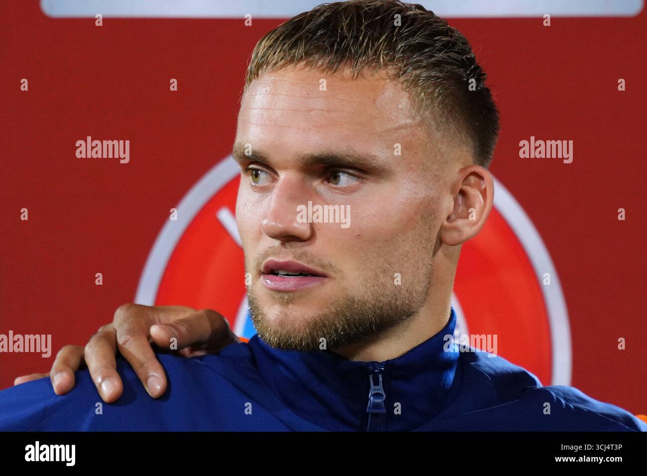 Goalkeeper Bart Verbruggen during the line up prior to a World Cup ...