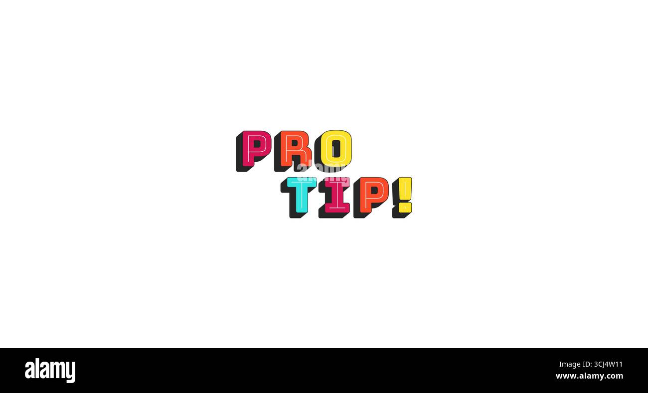 Pro tip colorful bold popular internet slang word Stock Vector Image ...