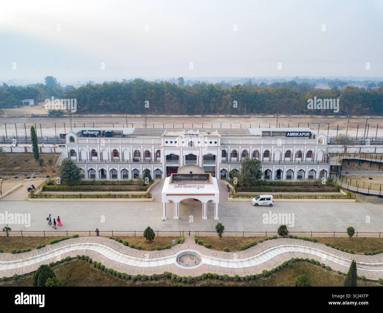 Aerial view of a grand building reflecting architectural elegance with ...