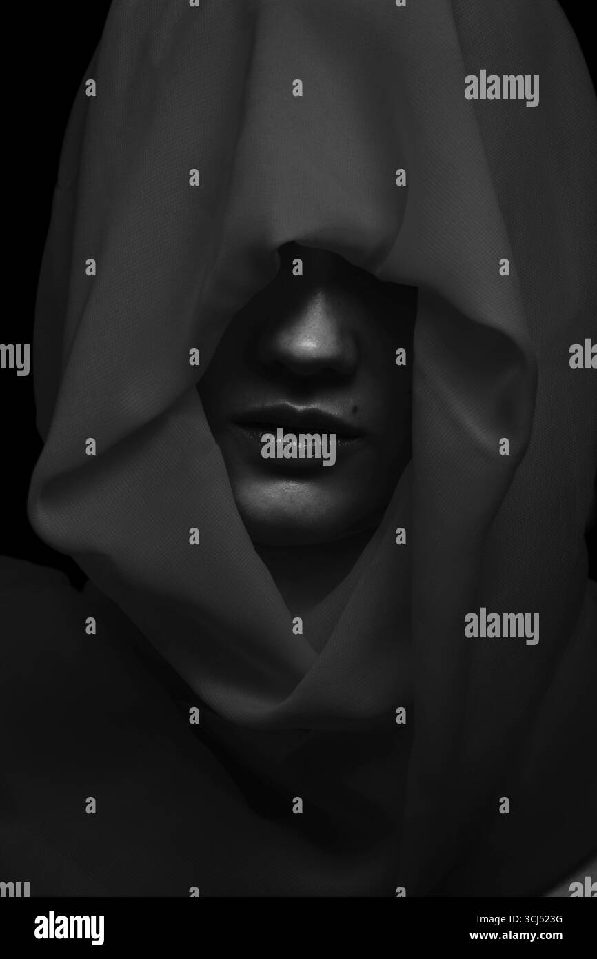 Photo beautiful serious young Black and White Stock Photos & Images - Alamy