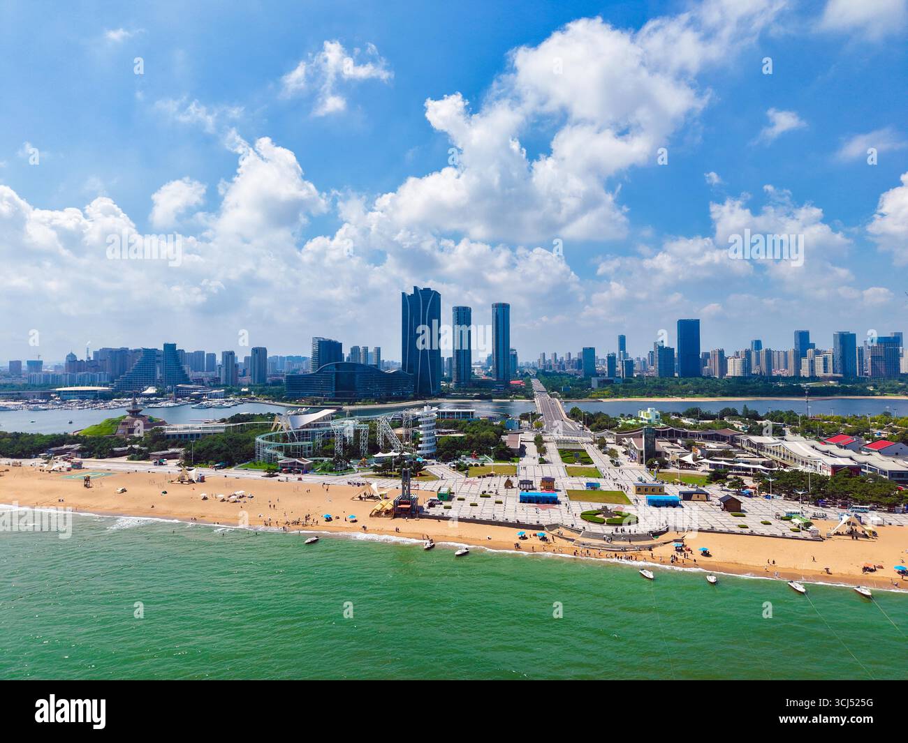 Aerial photo shows the coastal scenery in Rizhao City, east China's ...