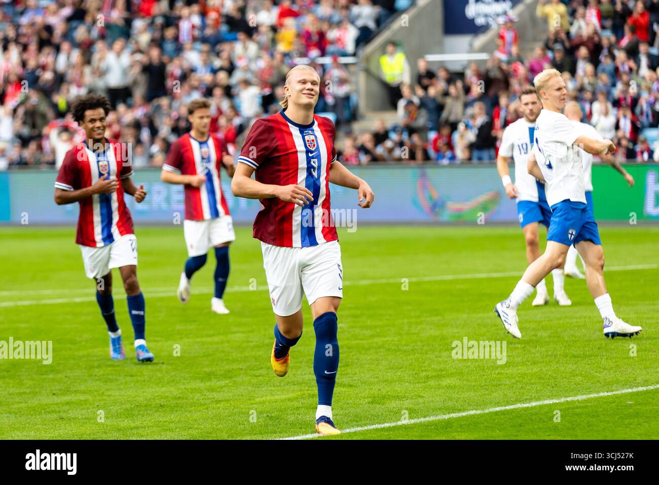 Oslo, Norway. 04th, September 2025. Erling Haaland (9) of Norway coverts a penalty for 1-0 ...