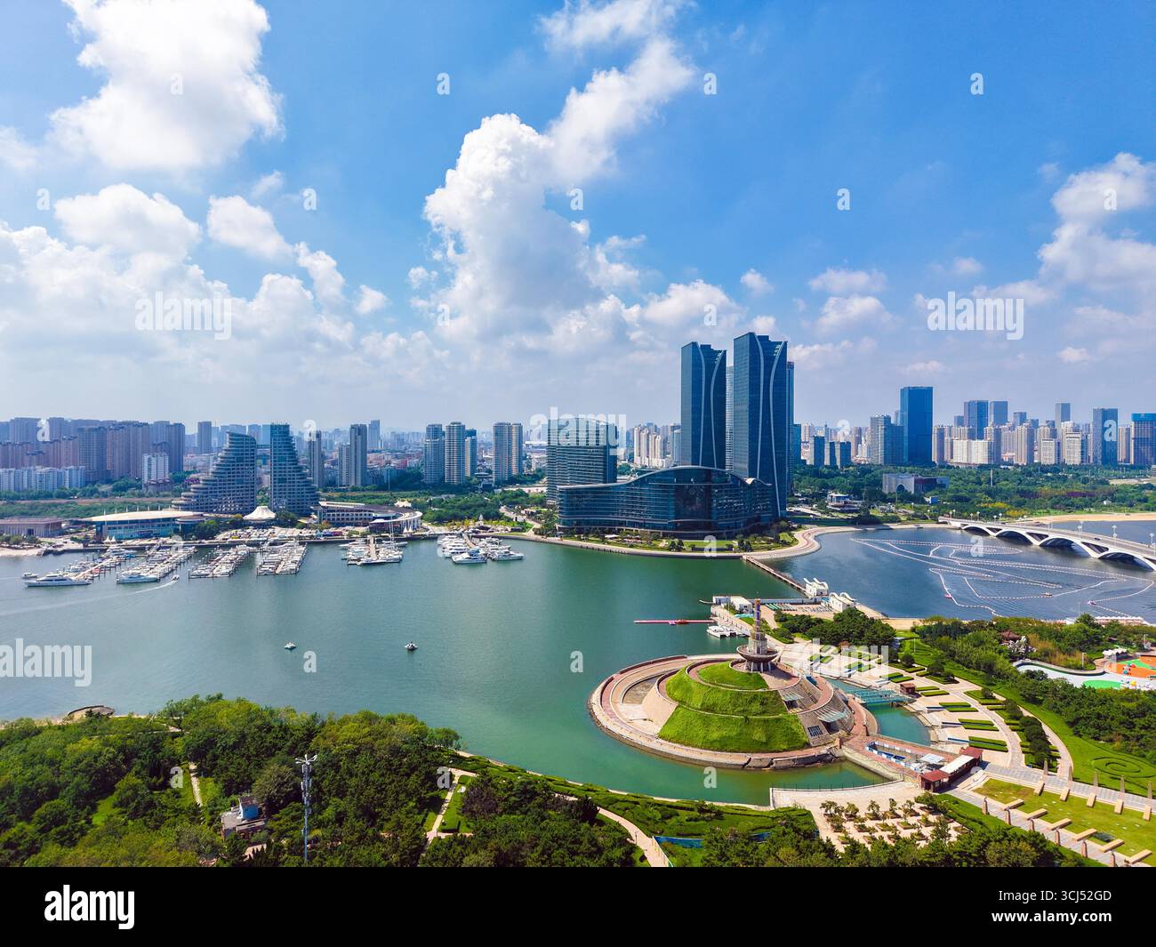 Aerial photo shows the coastal scenery in Rizhao City, east China's ...