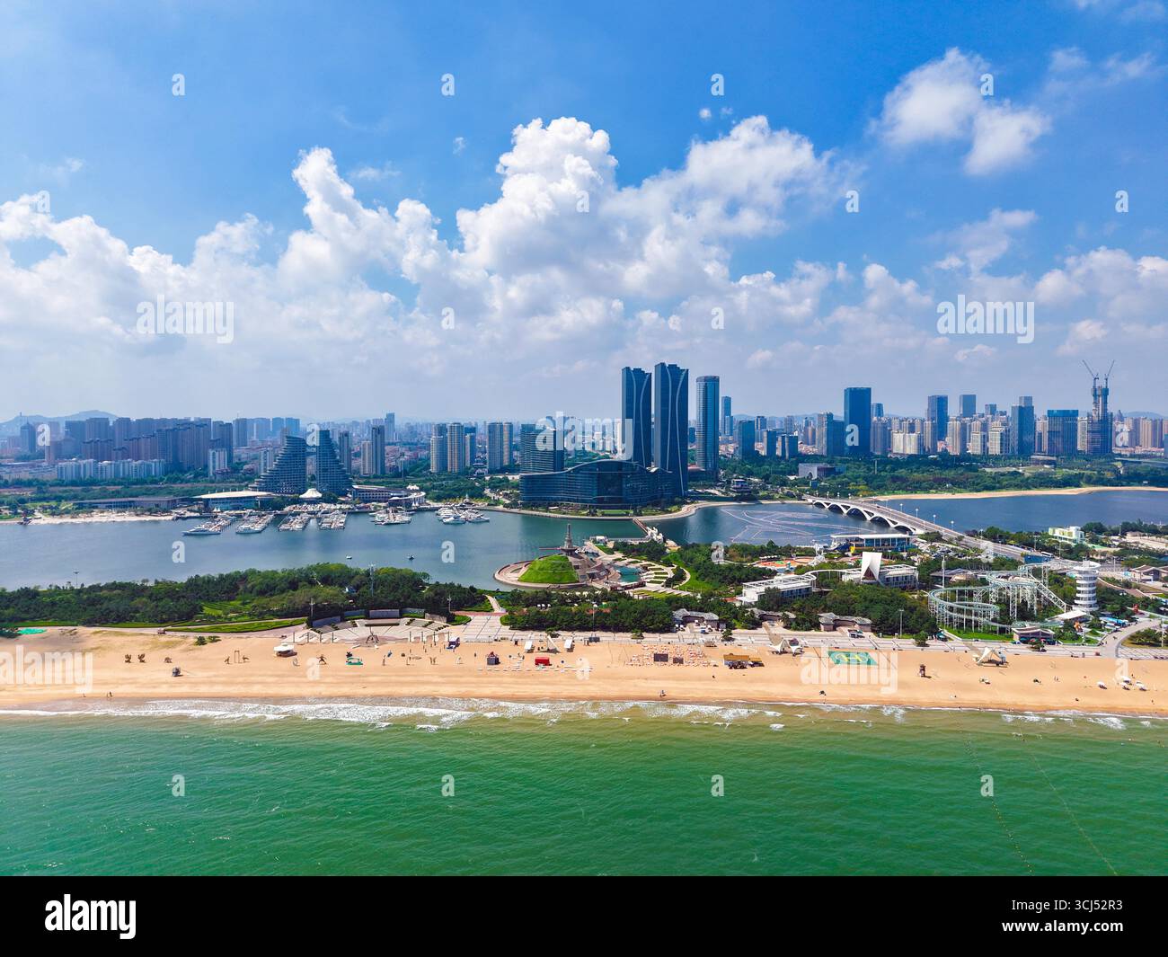 Aerial photo shows the coastal scenery in Rizhao City, east China's ...