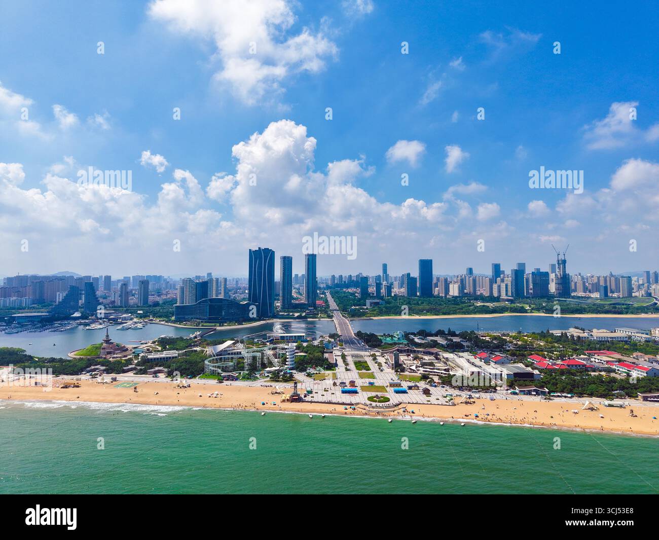 Aerial photo shows the coastal scenery in Rizhao City, east China's ...