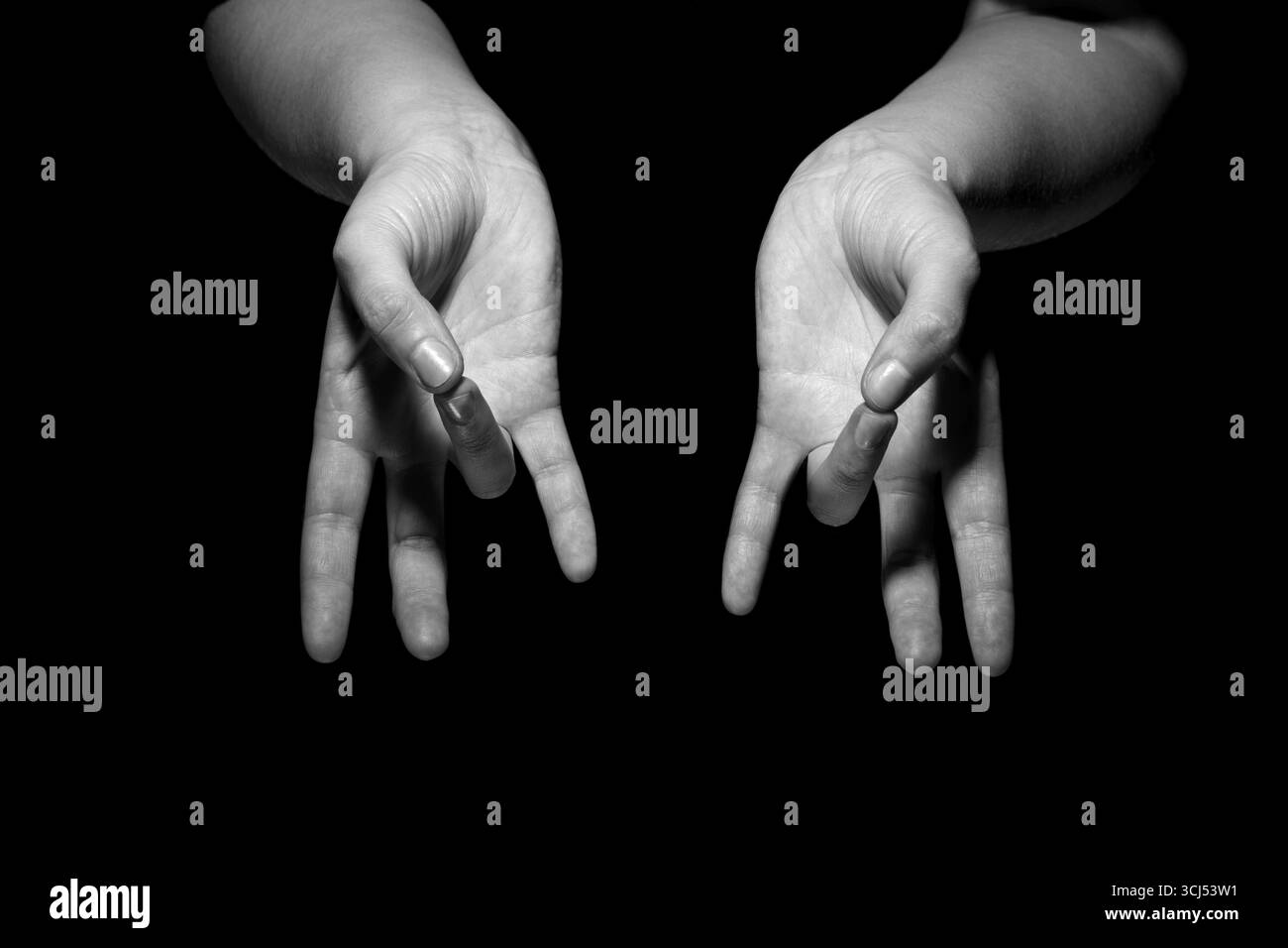 Mudra hand Black and White Stock Photos & Images - Alamy