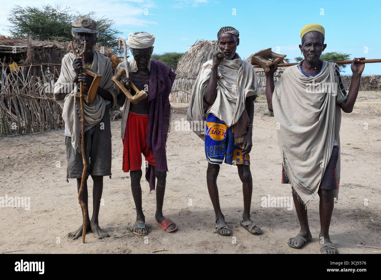 Arbore village, Ethiopia - 16 August 2025: group of Arbore tribu in ...