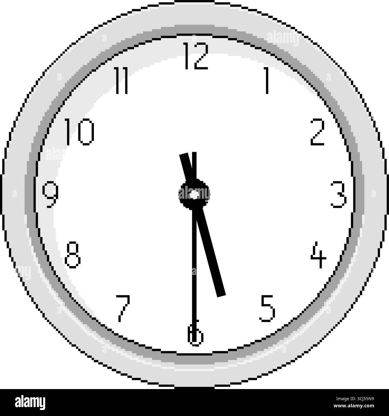 Pixel Art Clock at Half Past Five - Vector Illustration Stock Vector ...
