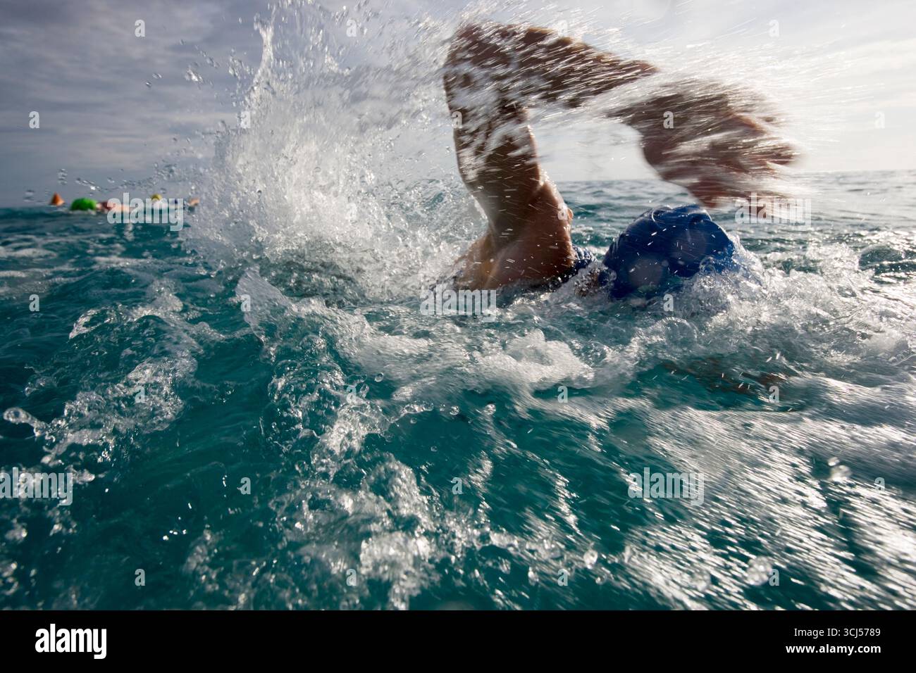 Open water ocean swimming Stock Photo - Alamy