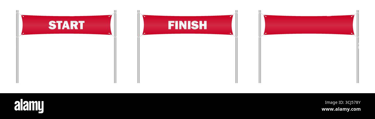 Start and Finish Line Banner. Vector Illustration Isolated on White ...