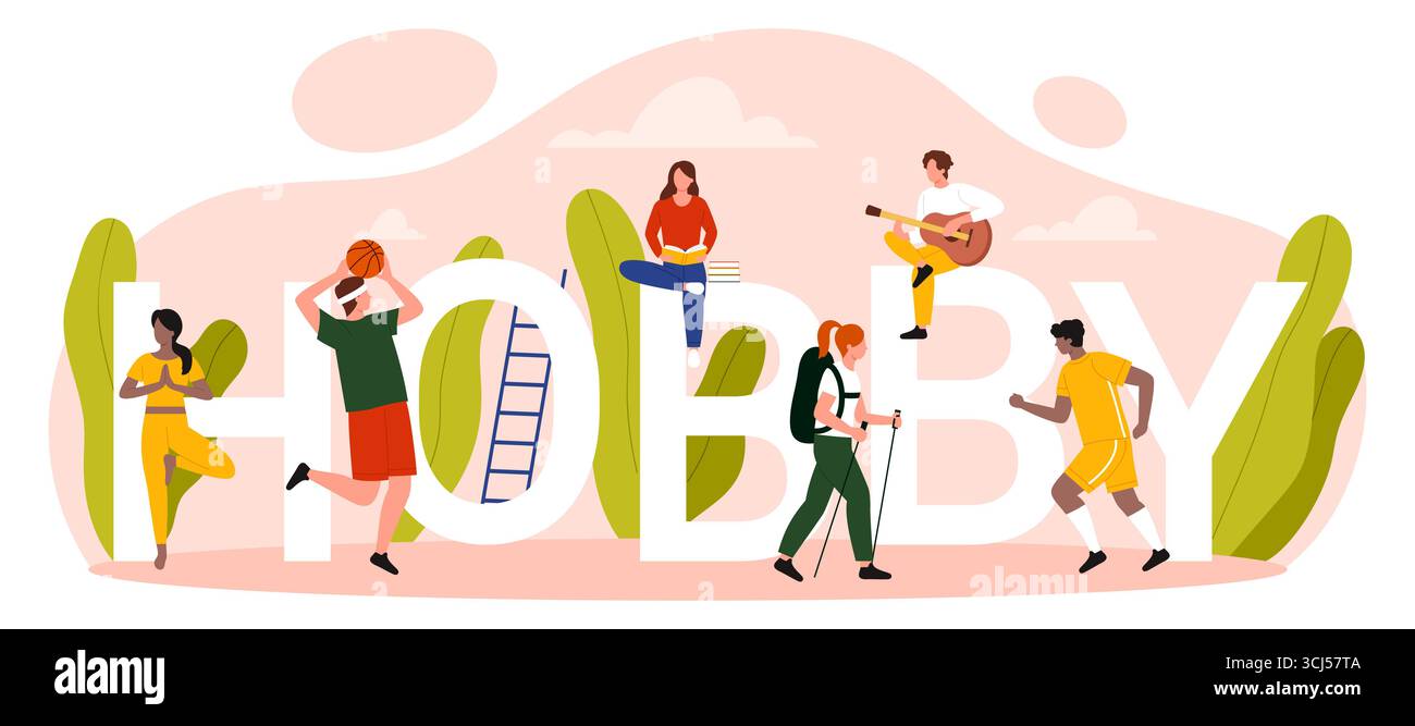 Active tiny people playing sports, reading, hiking, and playing guitar ...