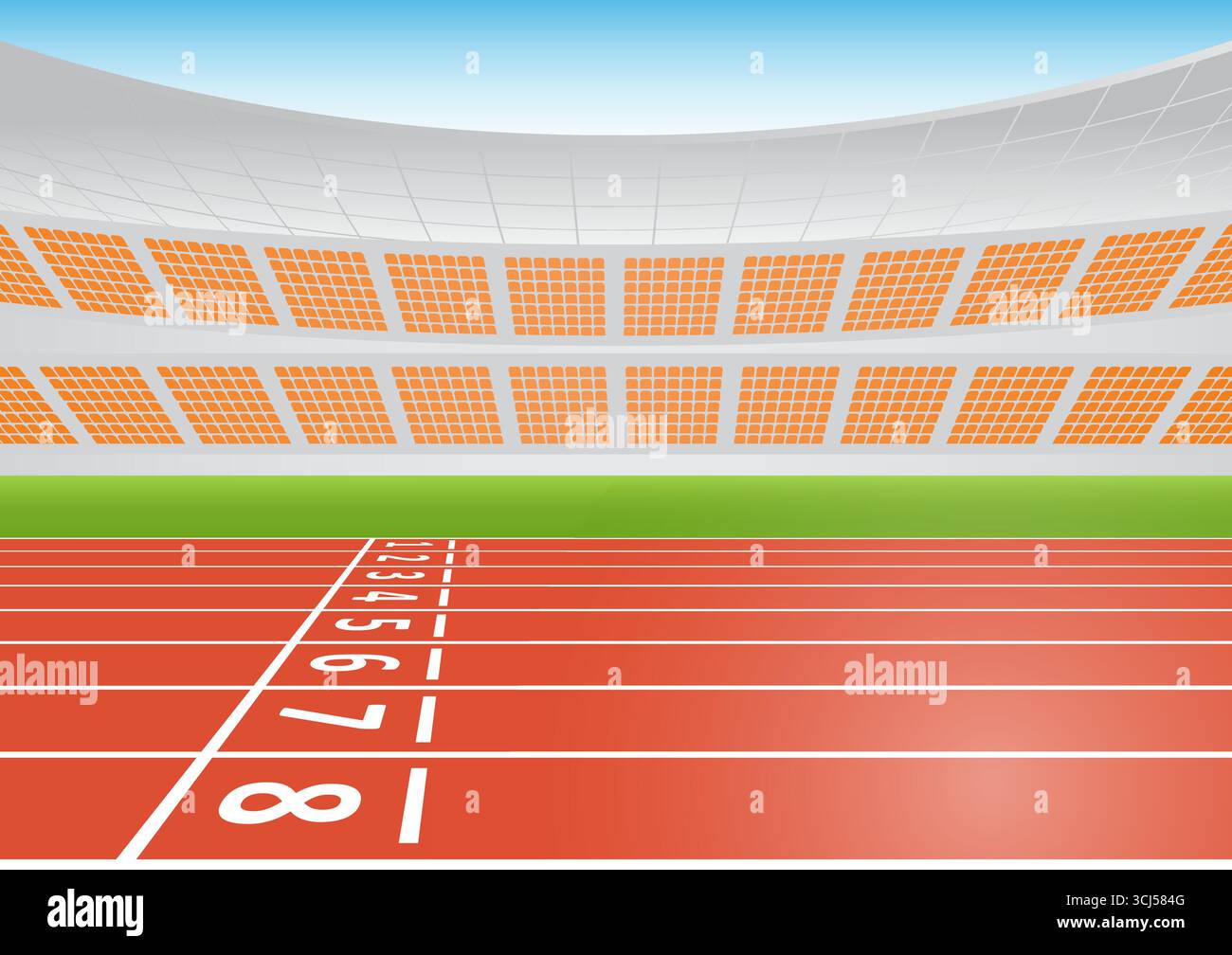 Running Track or Athlete Track in Stadium. Vector Illustration Stock ...