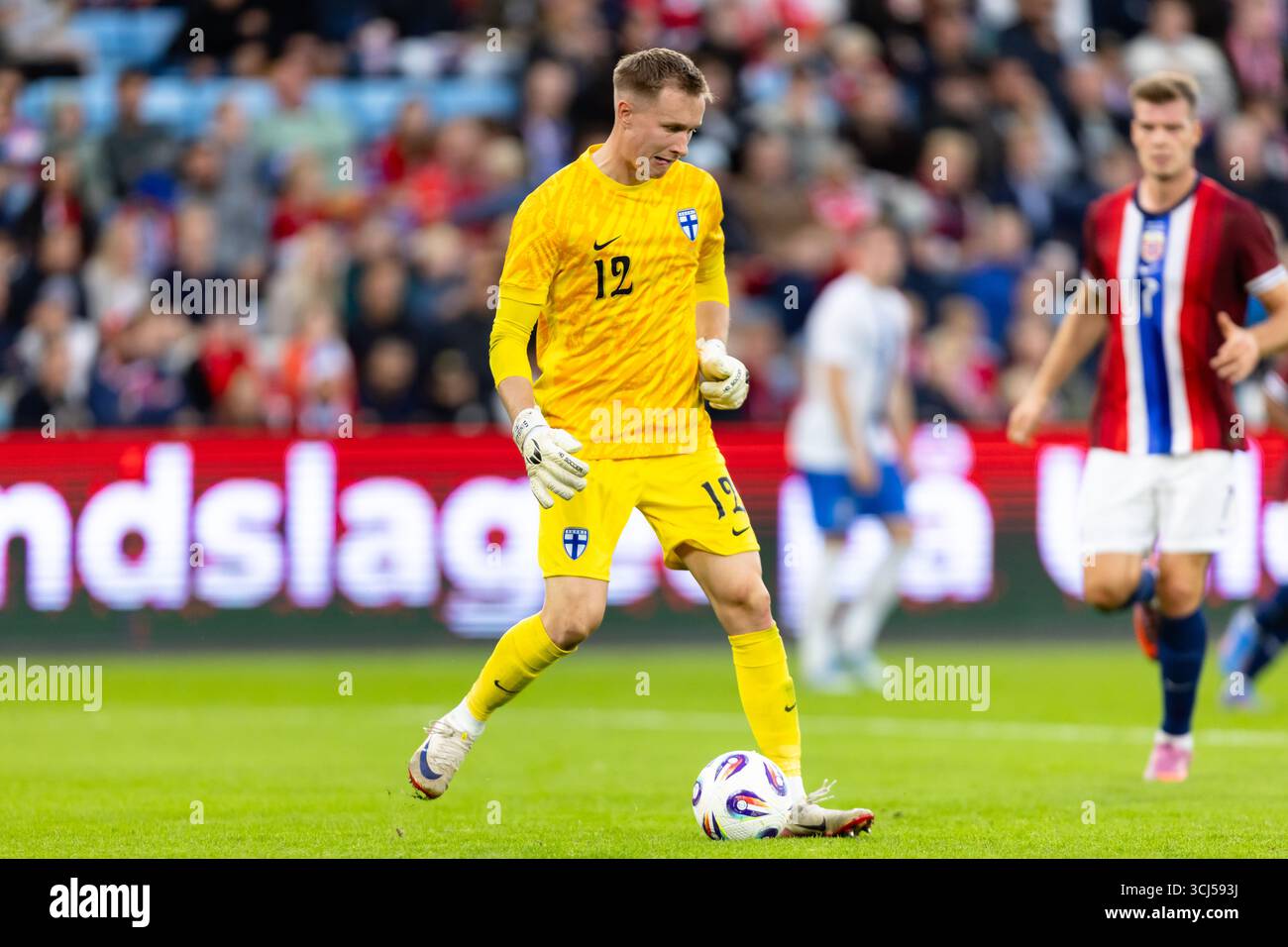 Oslo, Norway. 04th, September 2025. Goalkeeper Viljami Sinisalo (12) of ...