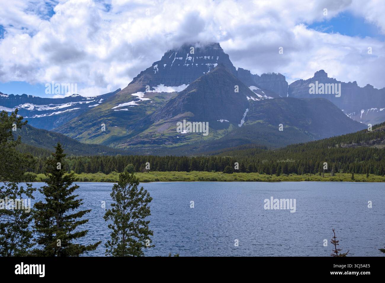 Swiftcurrent Lake in Glacier National Park Stock Photo - Alamy