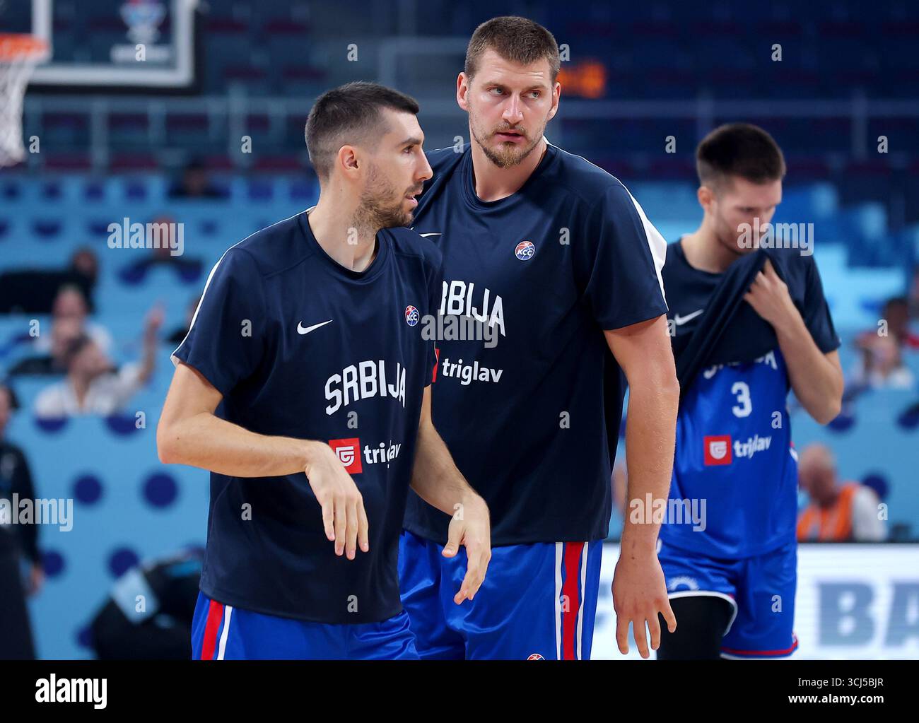 Serbia's Ognjen Dobric and Nikola Jokic during FIBA Eurobasket 2025 ...