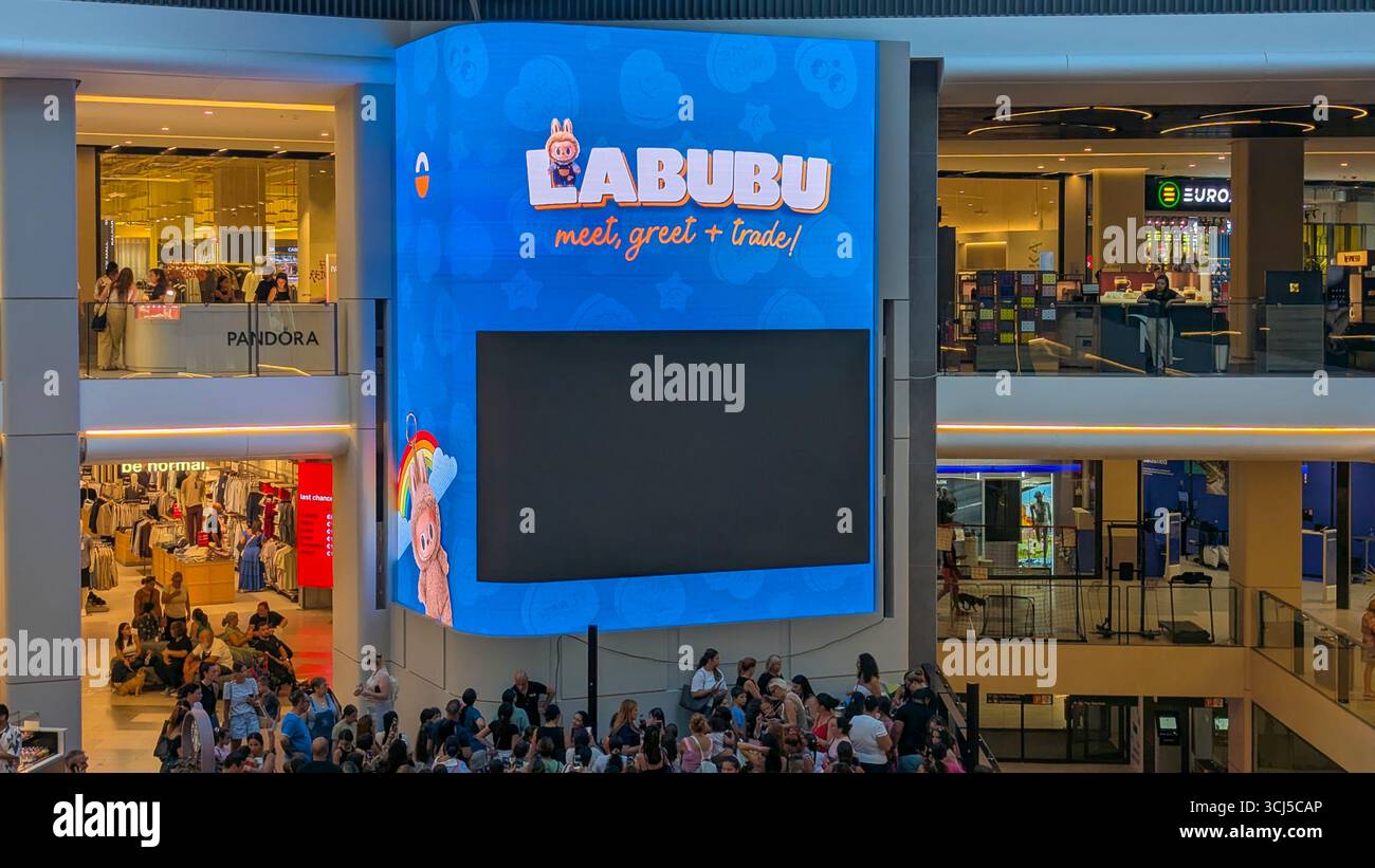 Large Audience Attending Labubu Fan Quiz Show at Shopping Center, Malta ...