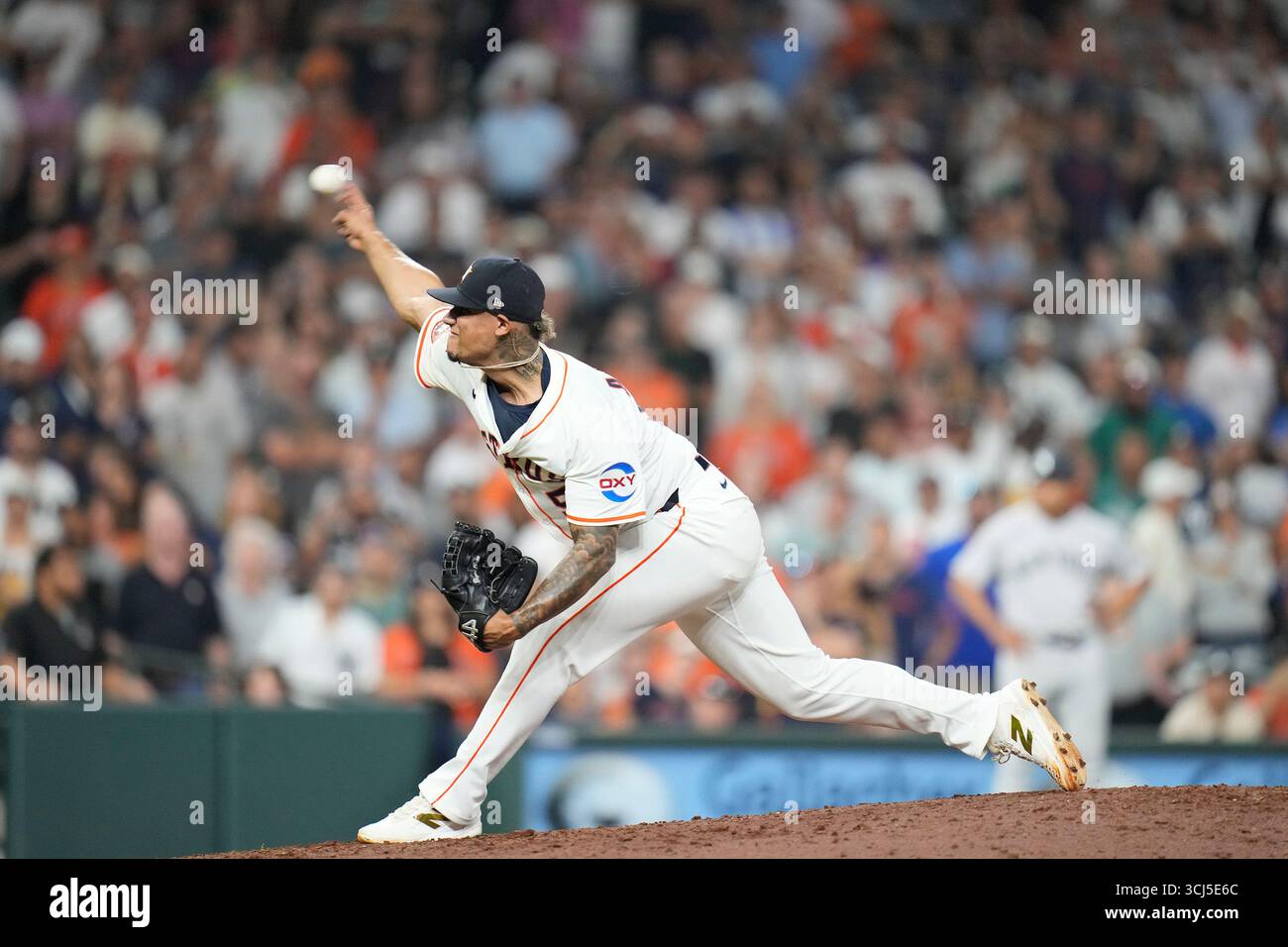 Houston Astros relief pitcher Bryan Abreu pitches to New York Yankees ...