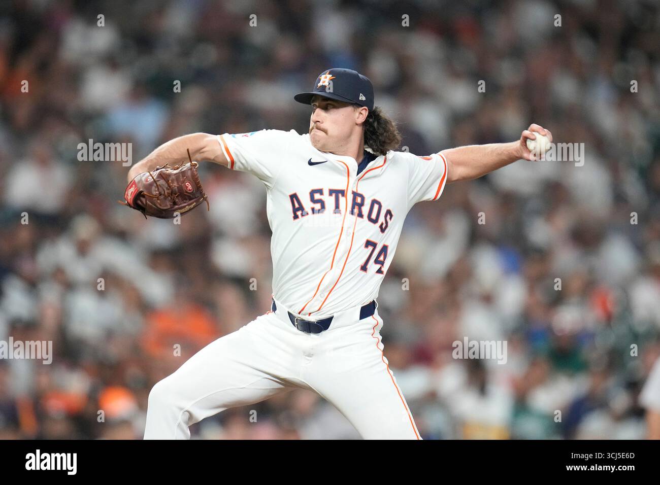 Houston Astros relief pitcher Bryan King (74) pitches against New York ...