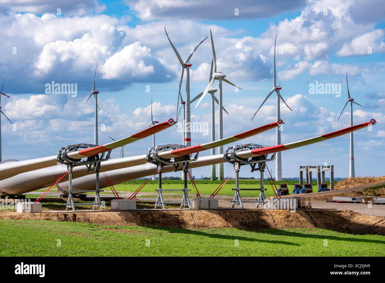 Construction site for the expansion of the Lövenich wind farm, in the ...