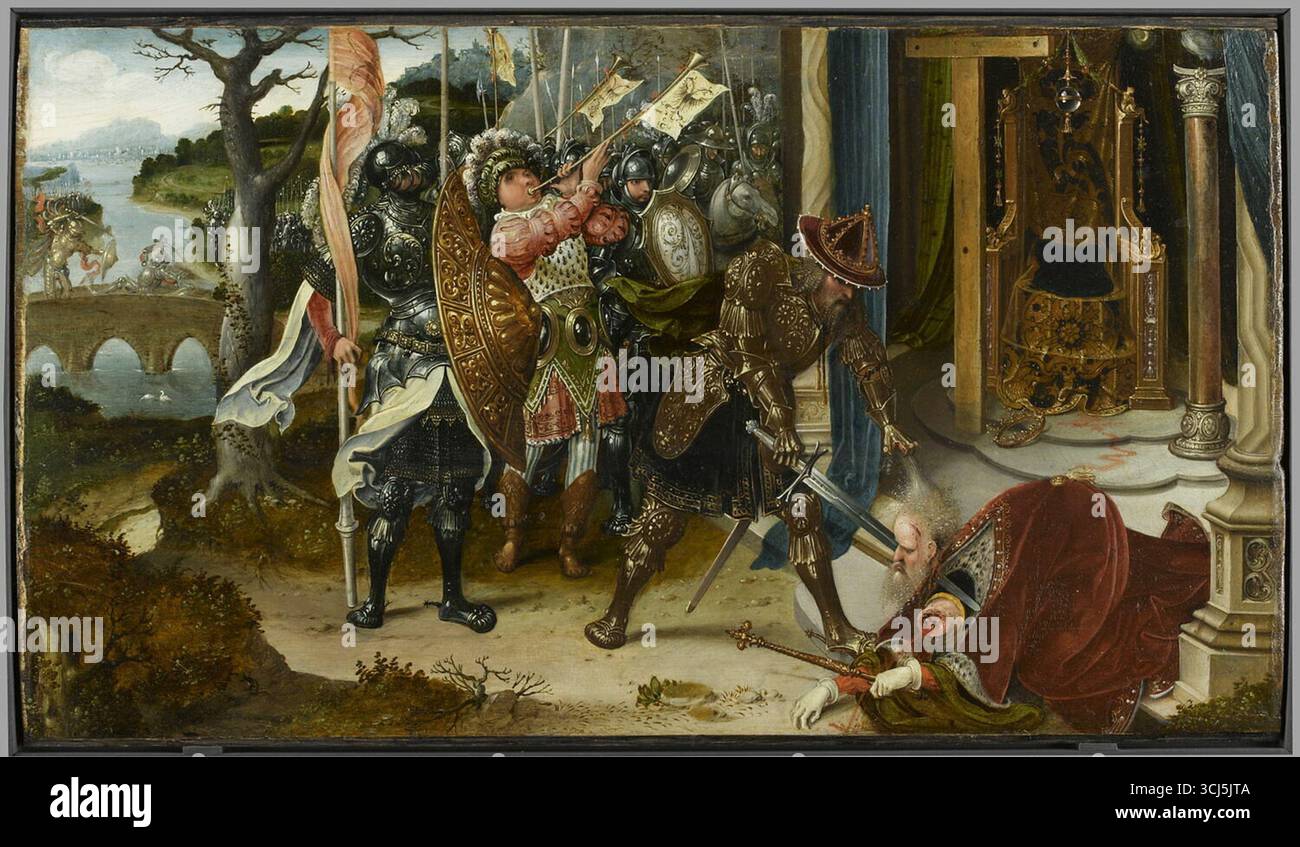 Heraclius decapitating Khosrow II by Jan de Beer Stock Photo - Alamy
